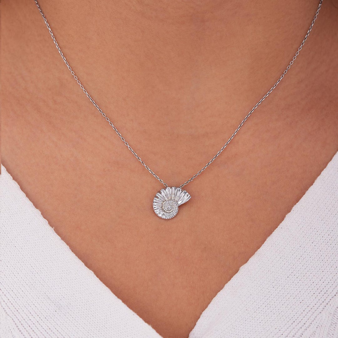 Ammonite Gold Pendant, 8K, 10K, 14K, 18K Solid Gold Pendant Necklace ...