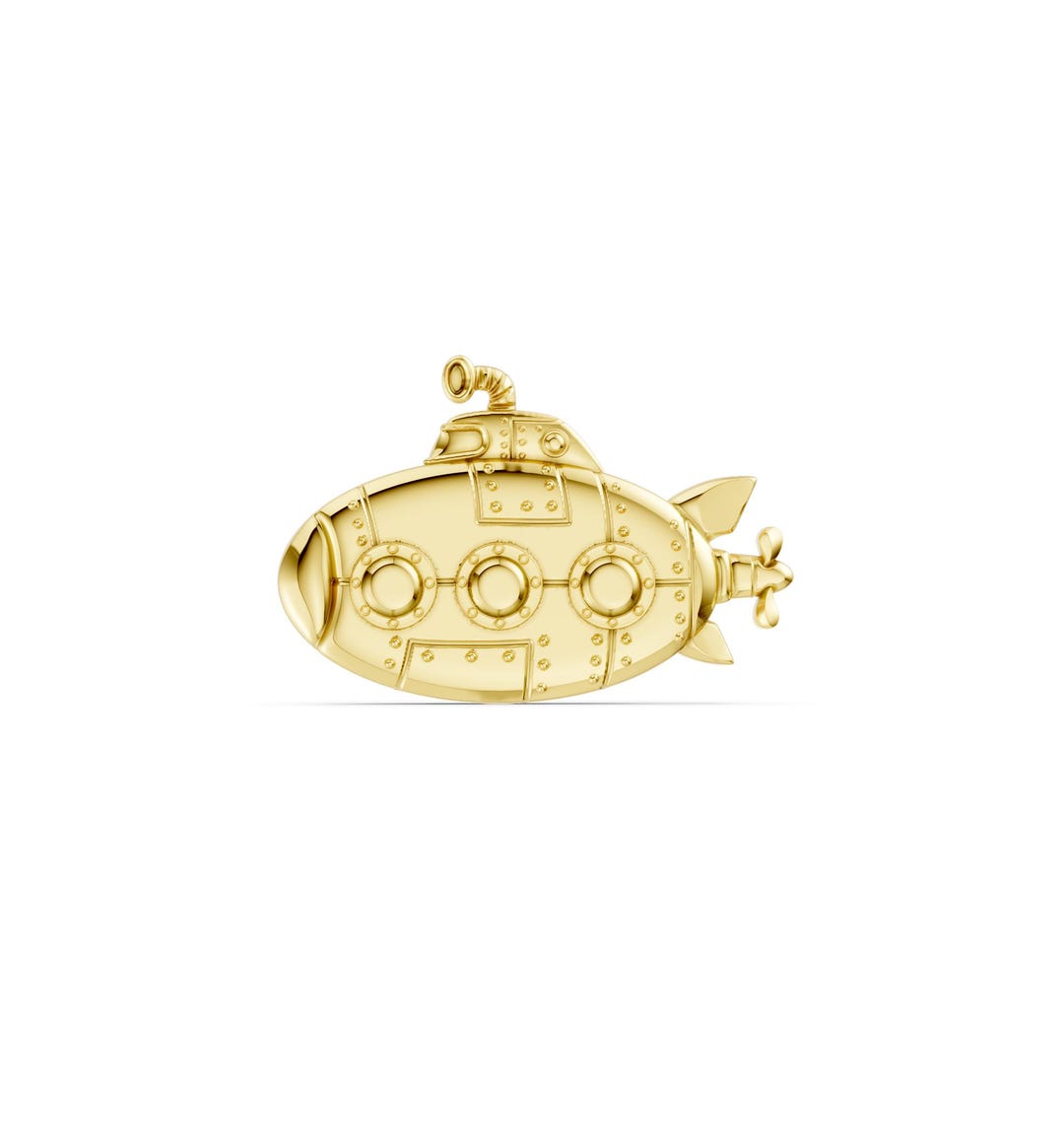 Solid Gold Submarine Pendant Necklace: Nautical Charm Gift - Etsy