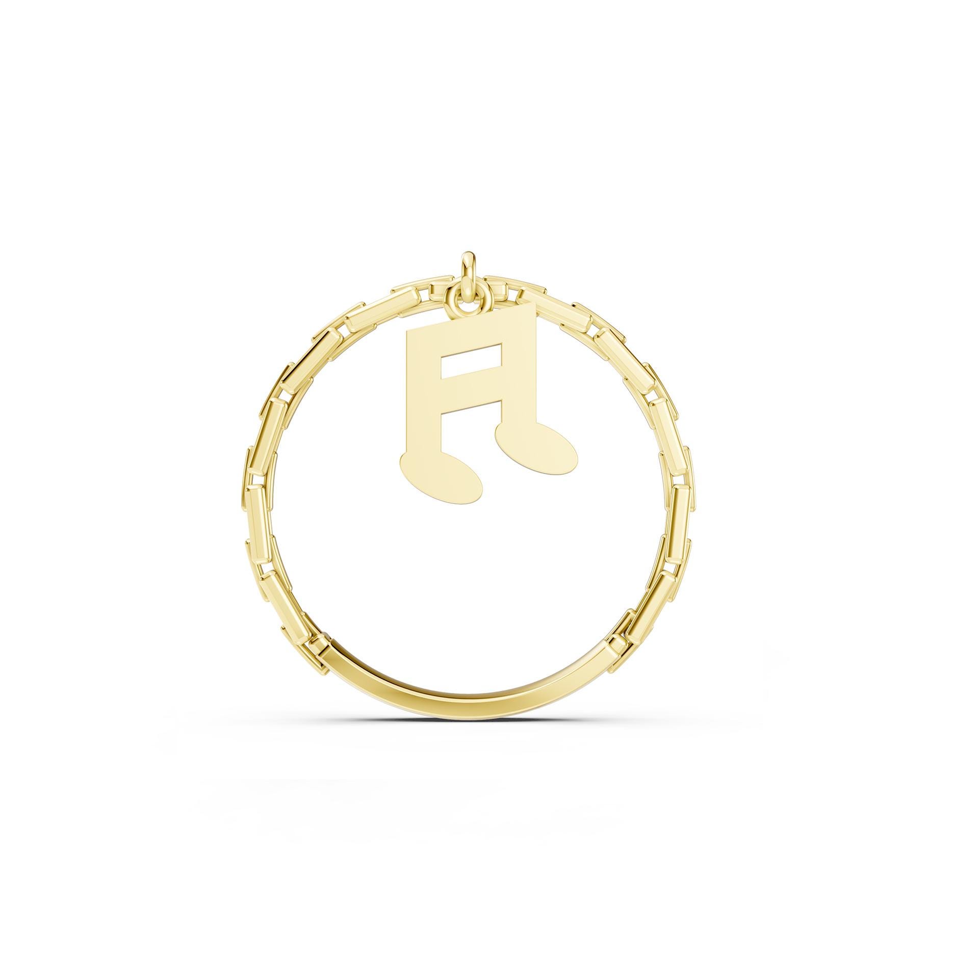 Music Note Gold Ring - 8K, 10K, 14K, 18K Solid Gold - Handcrafted ...