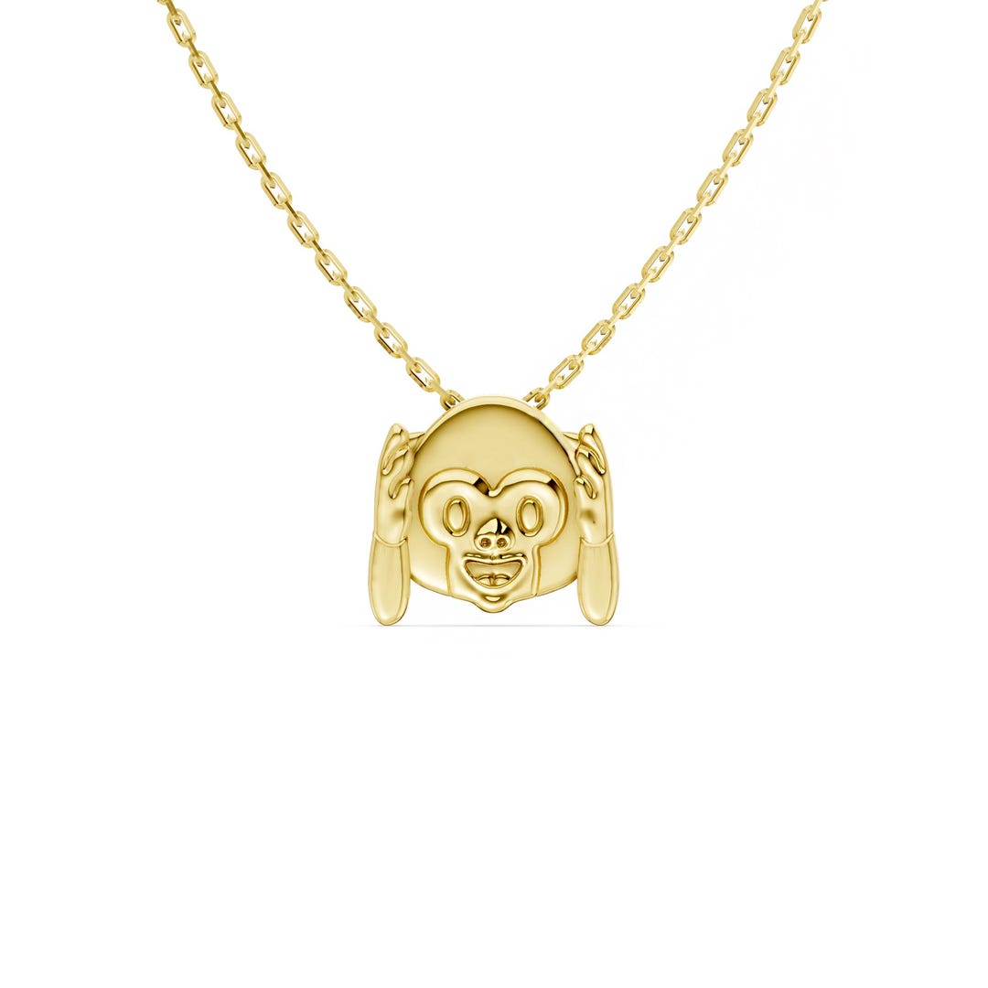 Kikazaru Gold Pendant: Handmade Solid Gold Wise Monkey Necklace - Etsy