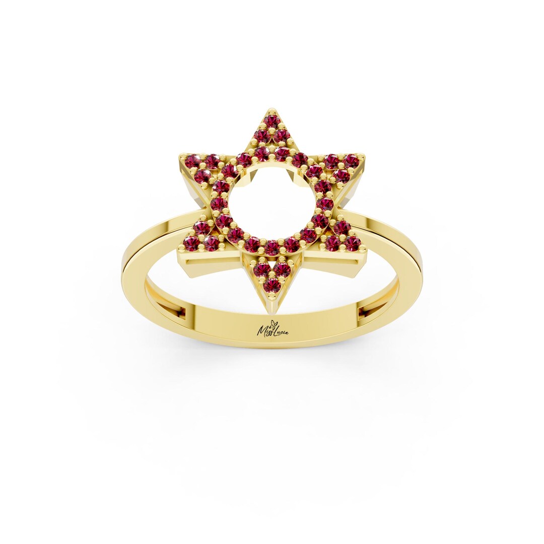David Star Gold Ring 14K, 18K Solid Gold, Jewish Jewelry, Christmas ...