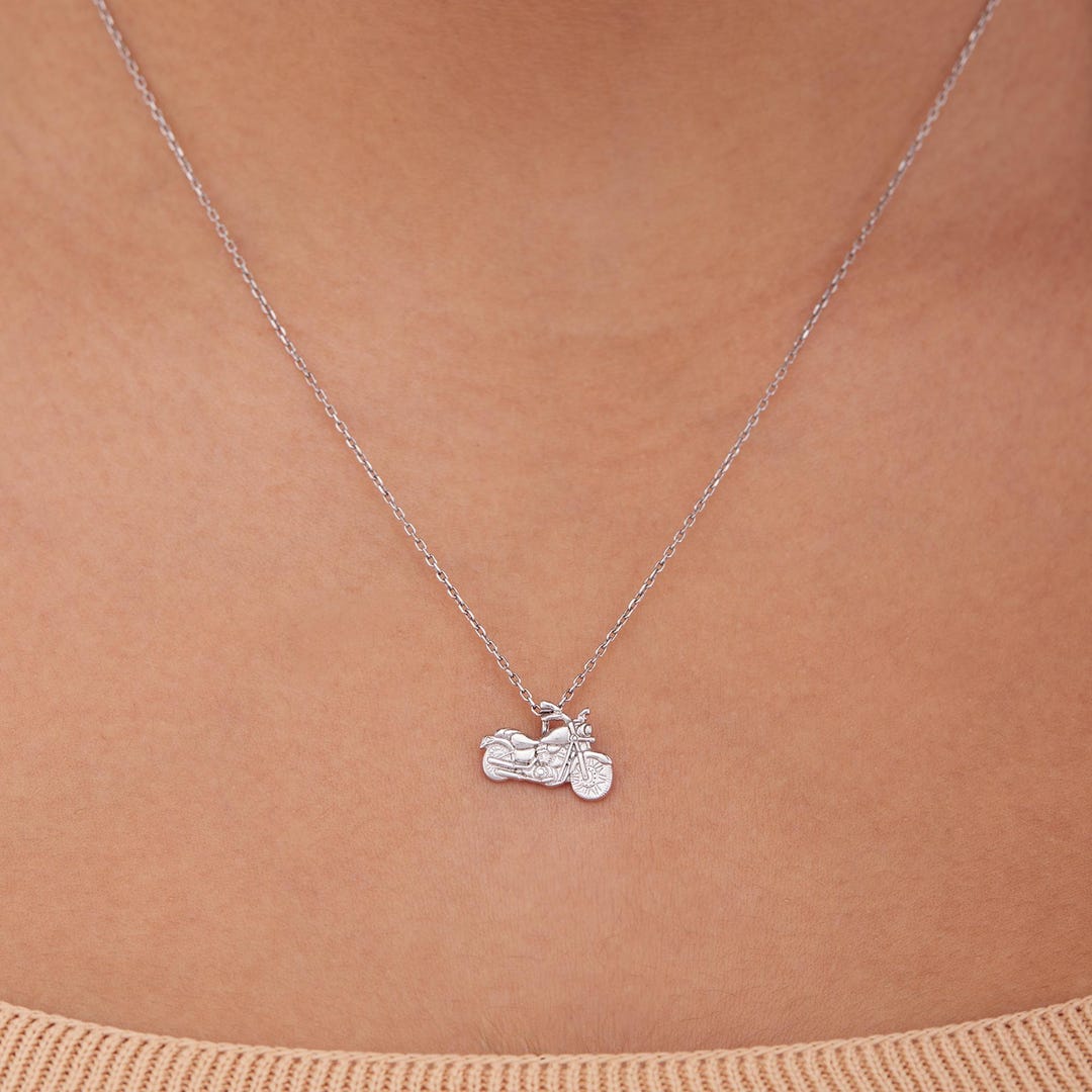 Motorcycle Gold Pendant, 8K, 10K, 14K, 18K Solid Gold Pendant Necklace ...