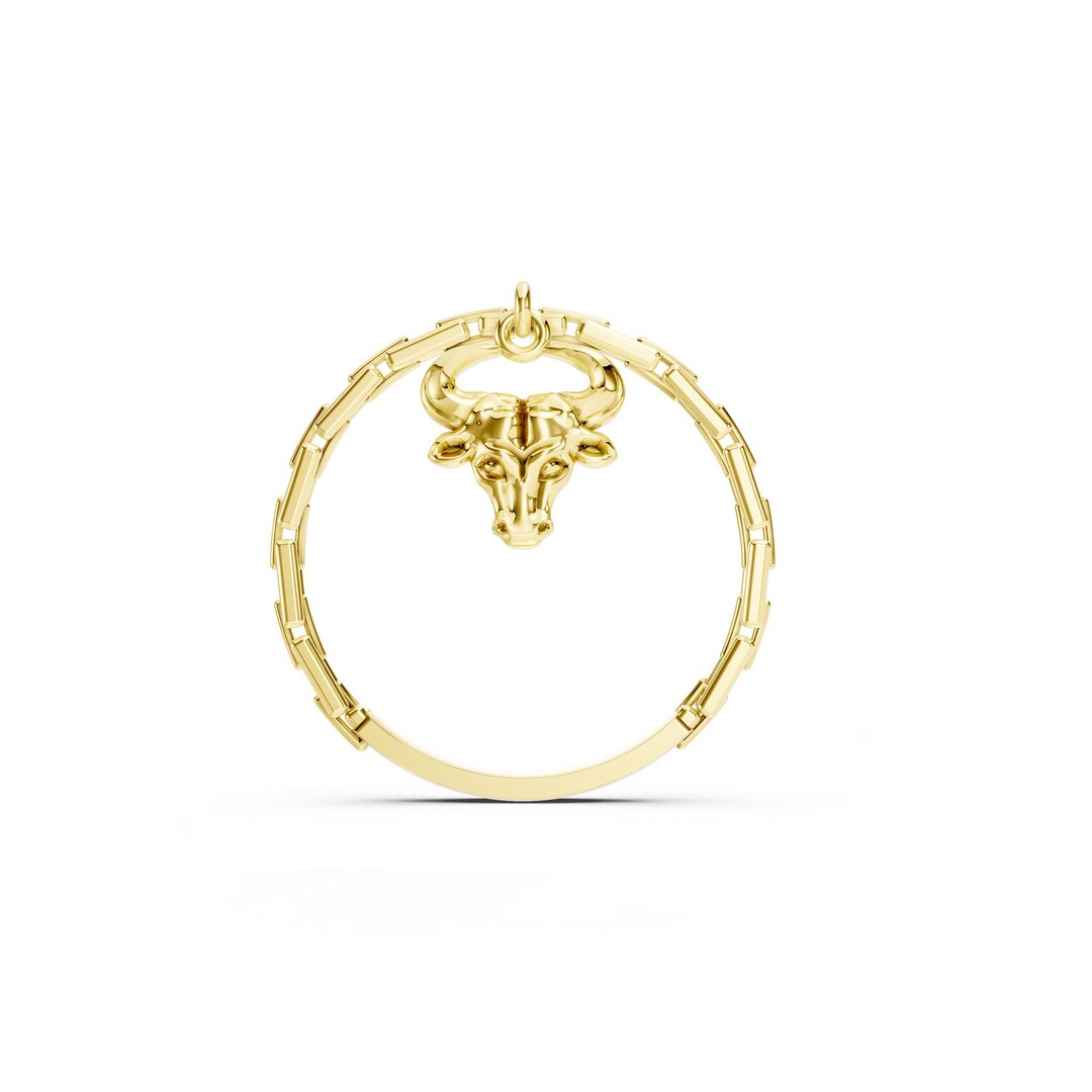 Taurus Gold Ring - 8K, 10K, 14K, 18K Solid Gold - Zodiac Jewelry ...