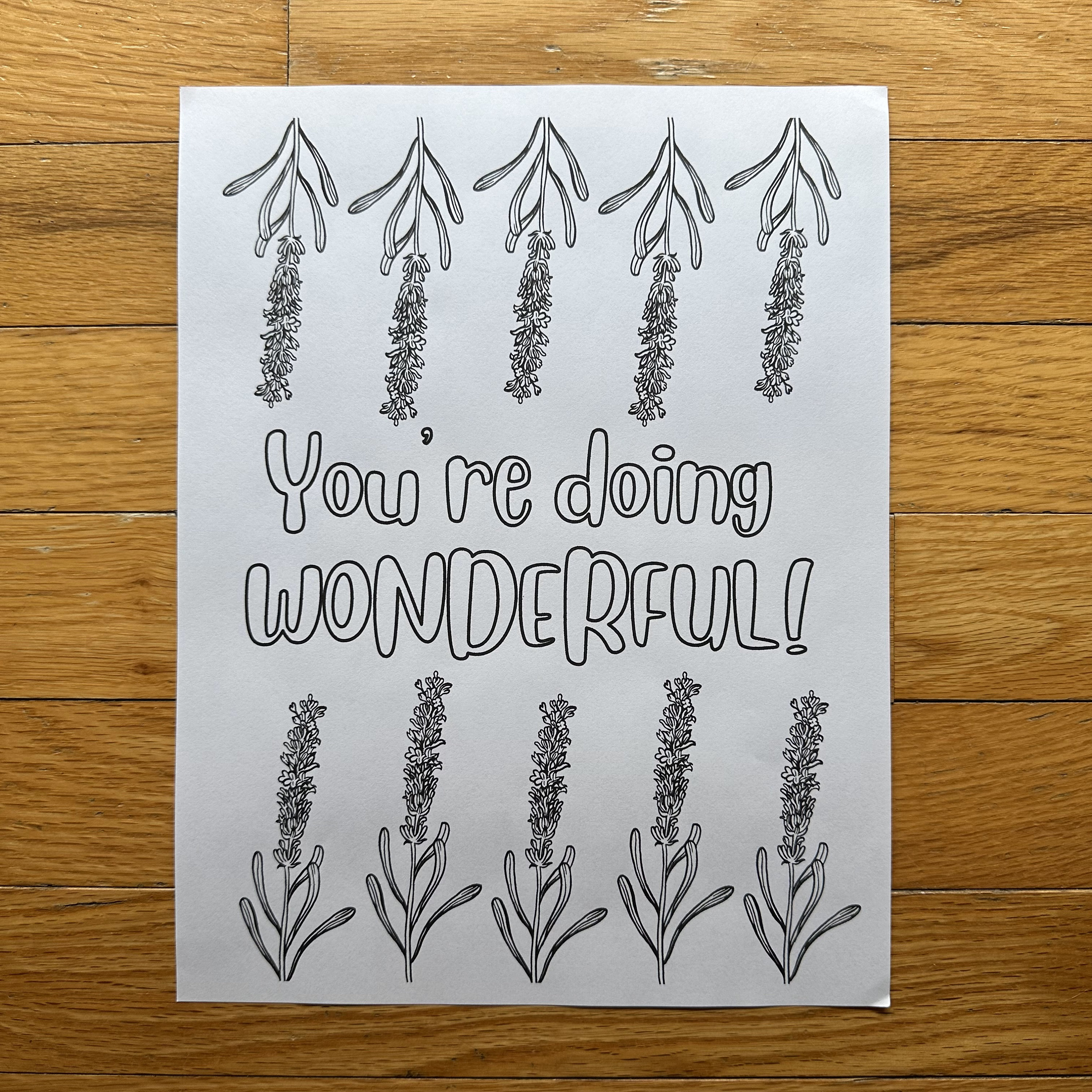 Botanical Positive Affirmations Coloring Pages - Etsy