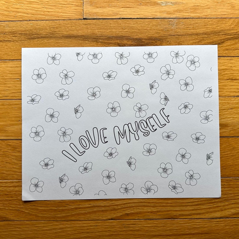 Botanical Positive Affirmations Coloring Pages - Etsy