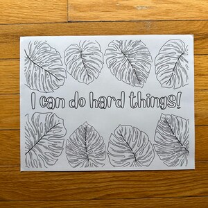 Botanical Positive Affirmations Coloring Pages - Etsy