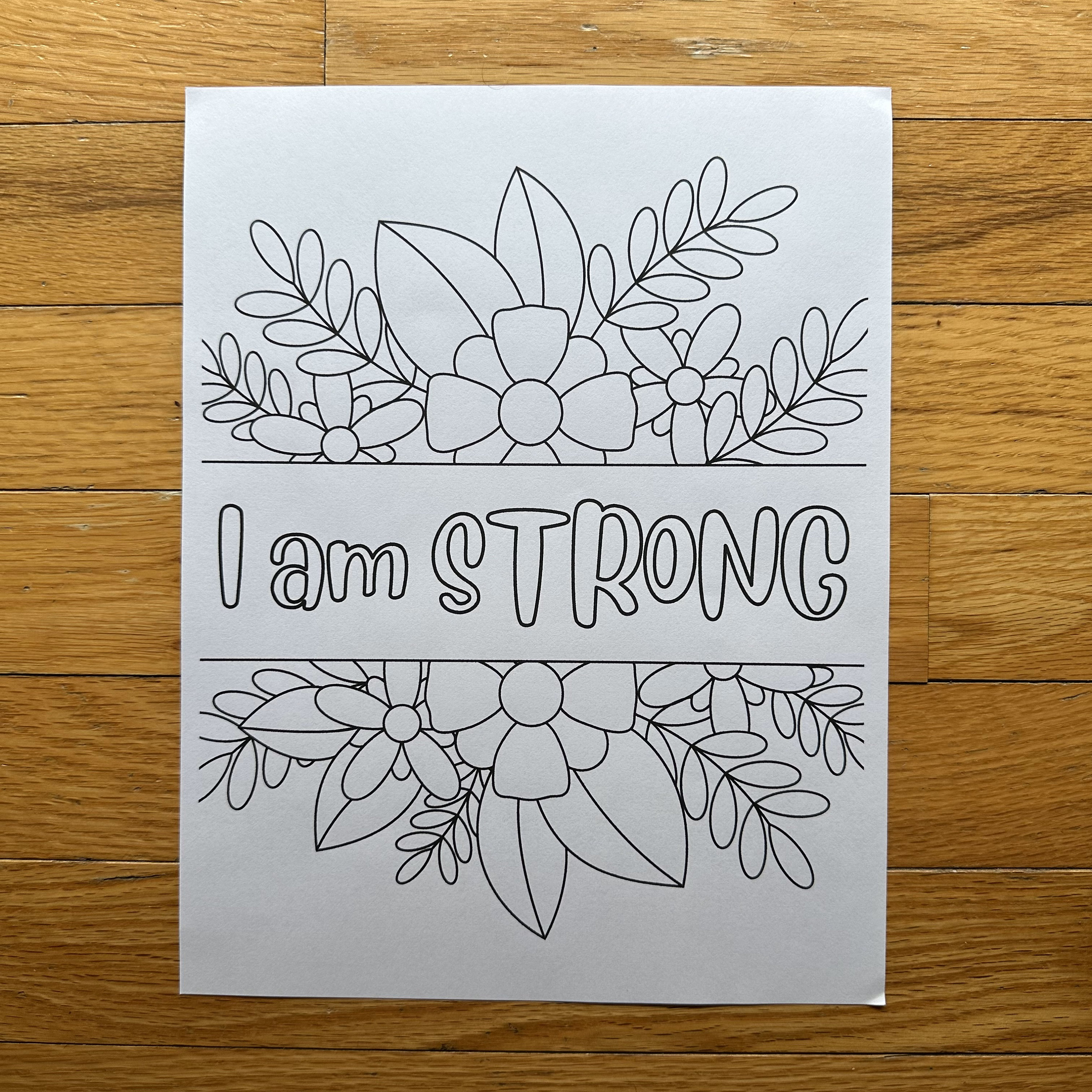 Botanical Positive Affirmations Coloring Pages - Etsy