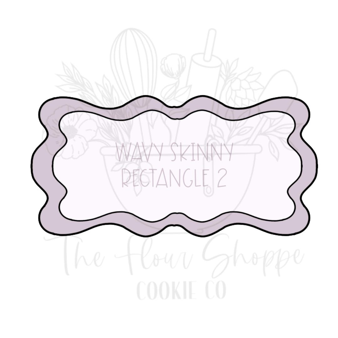 Skinny Wavy Rectangle 2 Plaque Cookie Cutter - Etsy
