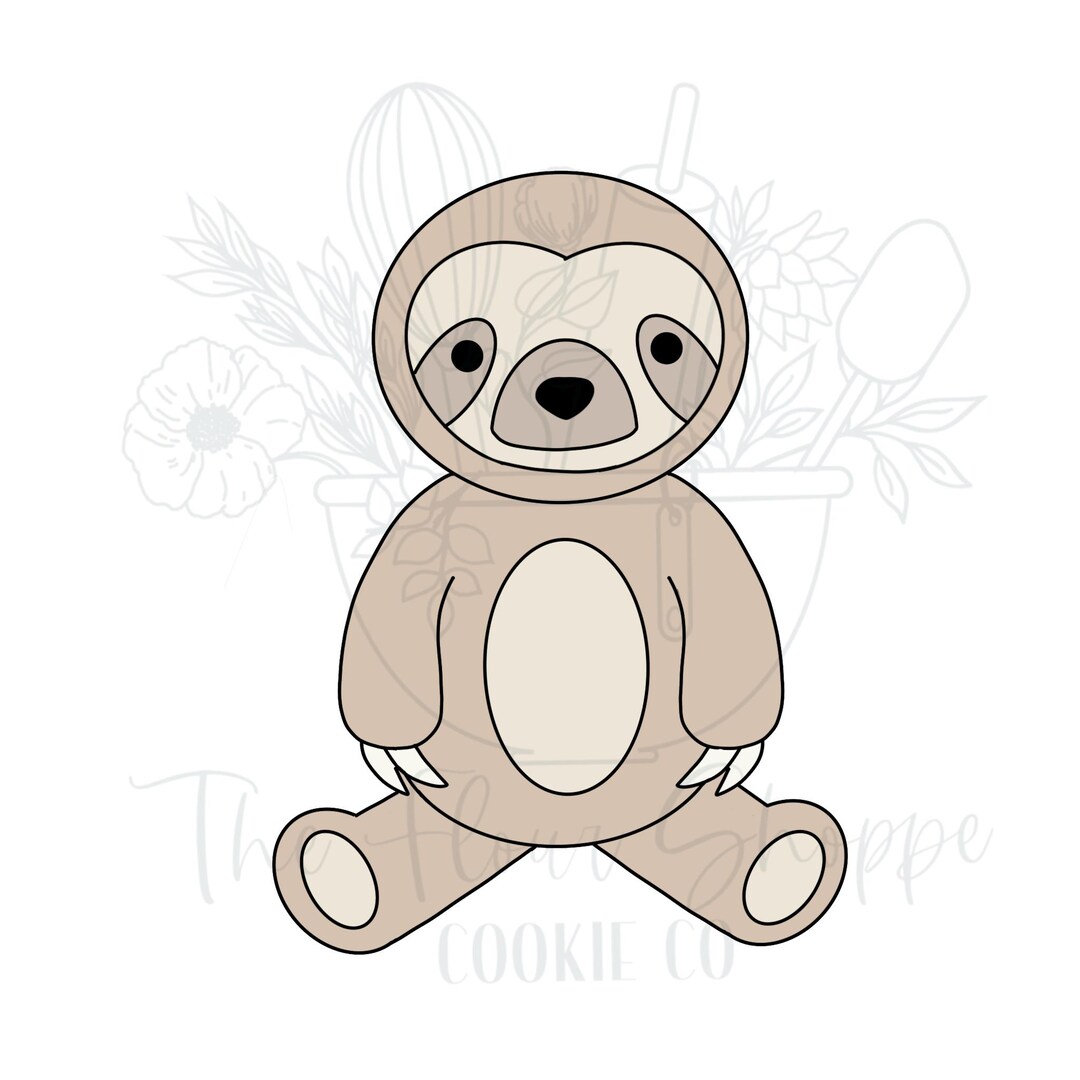 Sloth Stuffy Plush Baby Shower Cookie Cutter - Etsy
