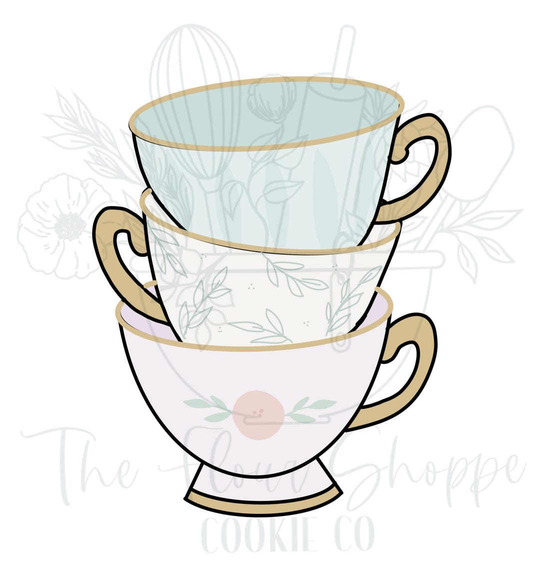 Teacup Stack Tea Party Cookie Cutter - Etsy