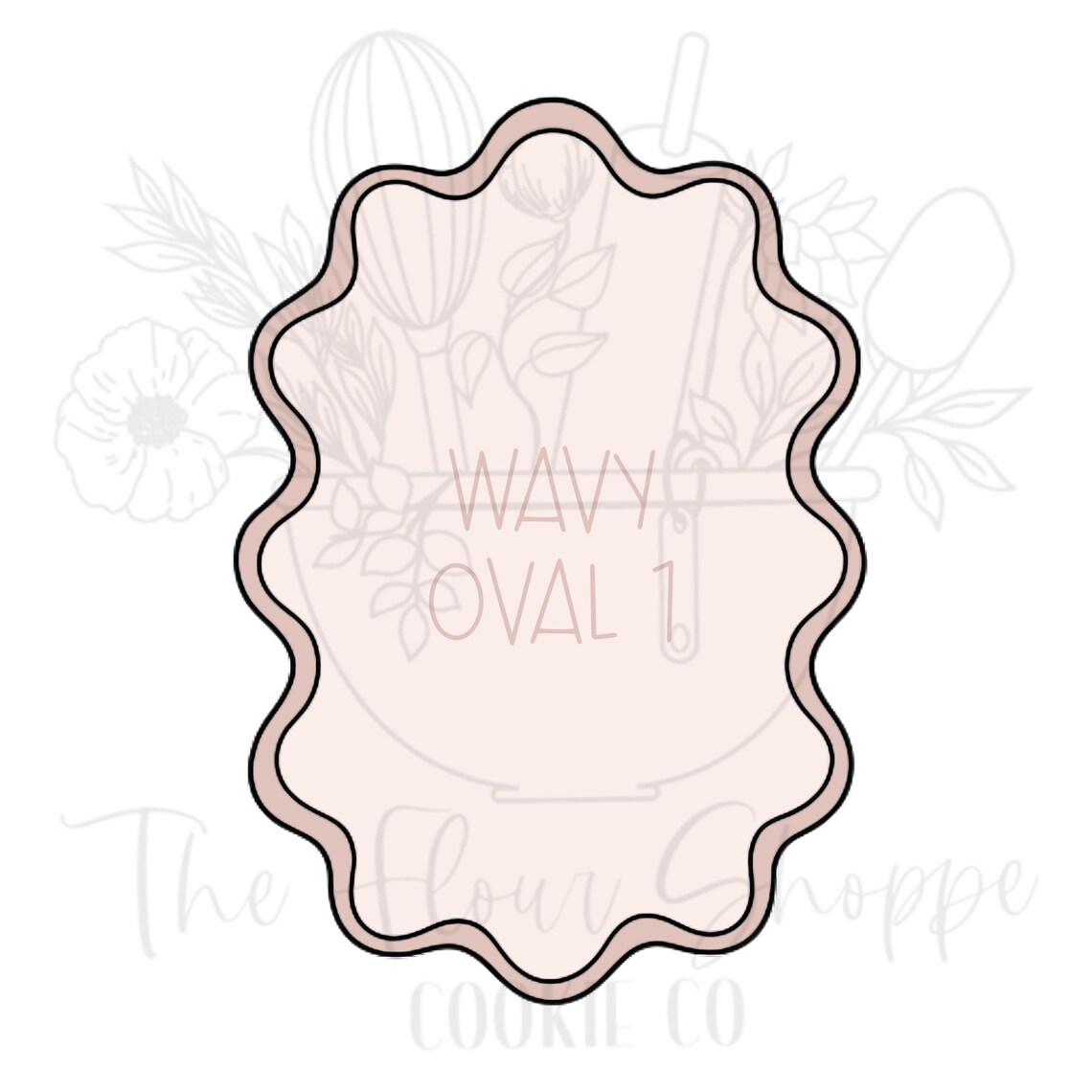Wavy Oval 1 Basic Plaque Cookie Cutter - Etsy