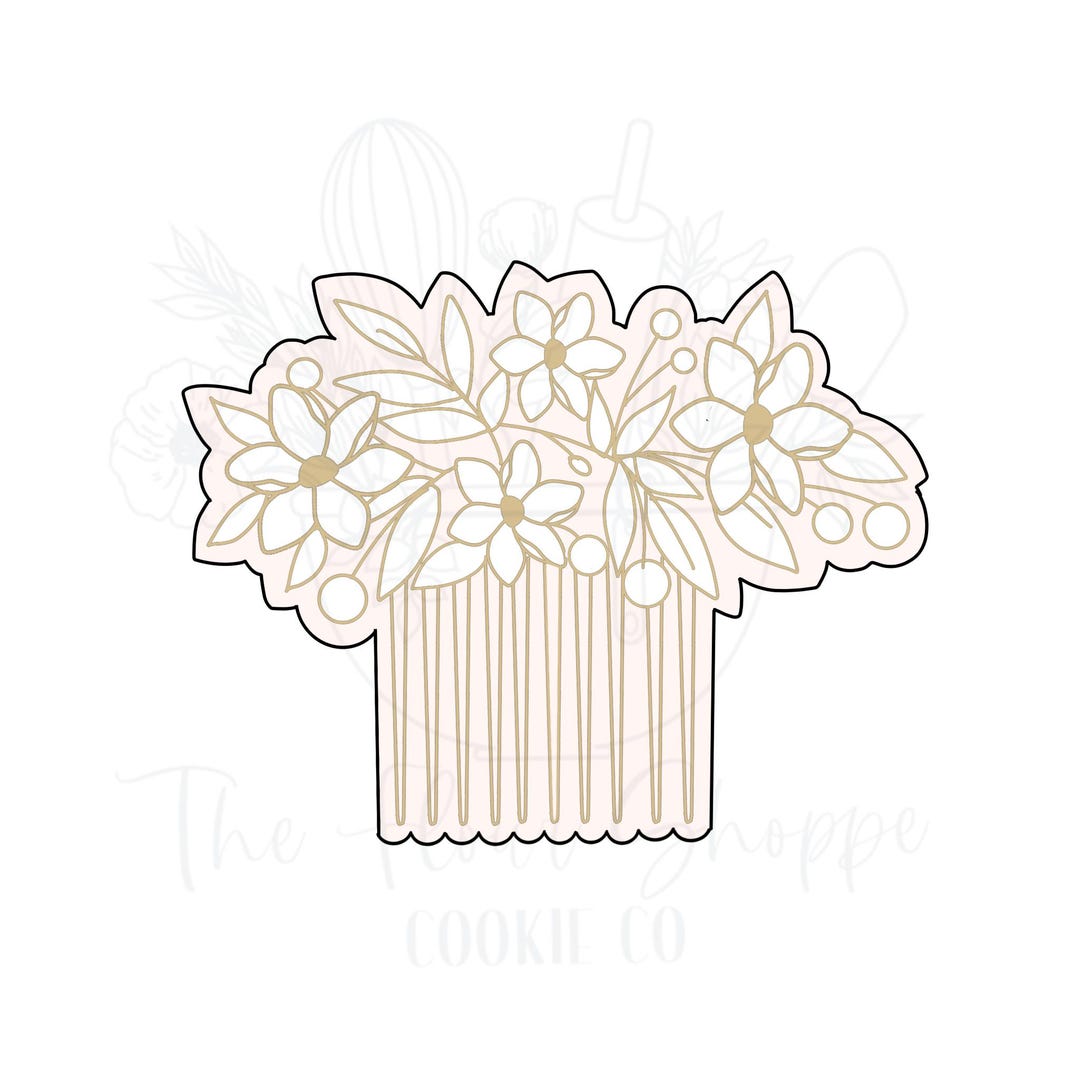 Floral Hair Comb Victorian Tea Party Wedding Cookie Cutter - Etsy