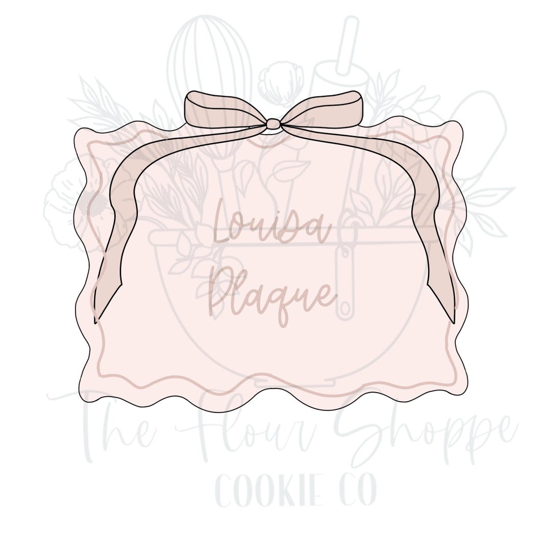 Louisa Bow Wavy Rectangle Plaque Cookie Cutter - Etsy