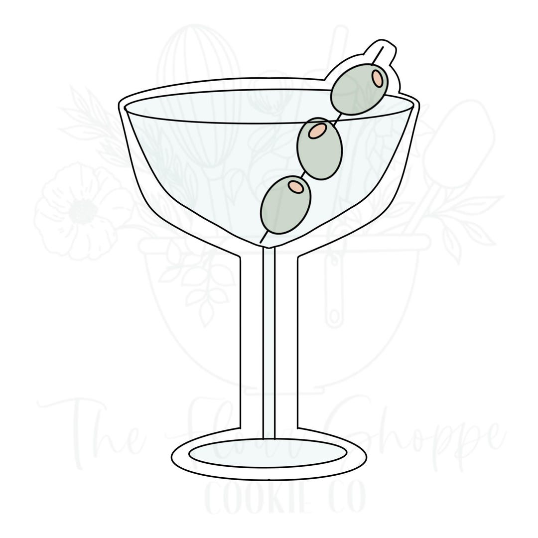 Martini Glass 2 With Olives Cookie Cutter - Etsy