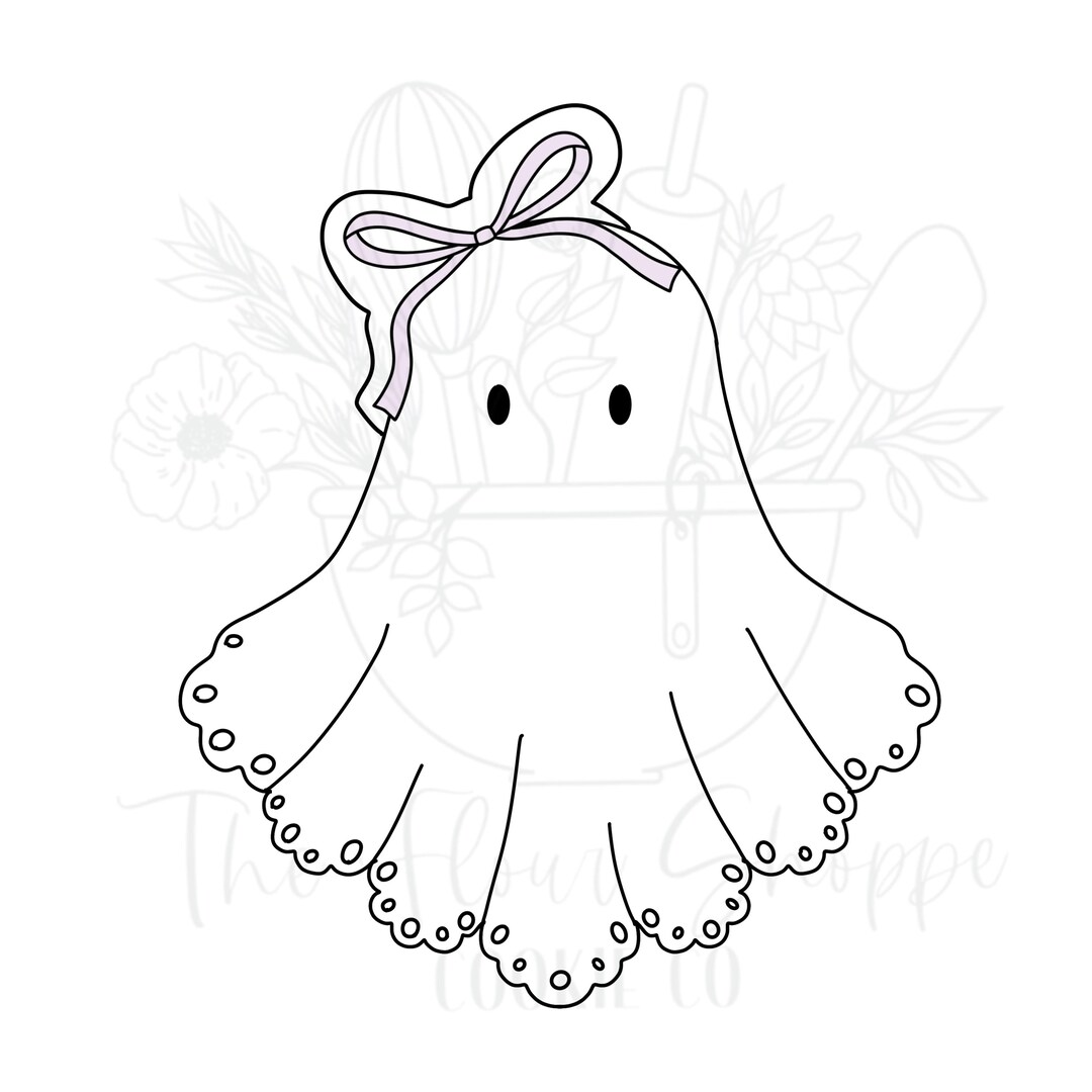 Lace Ghost 2 With Bow Coquette Fall Halloween Cookie Cutter - Etsy
