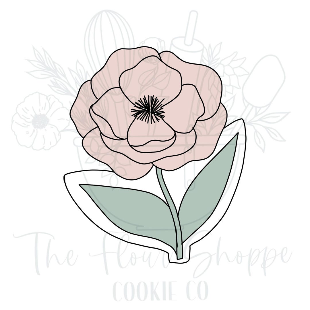Short Poppy Flower Cookie Cutter - Etsy