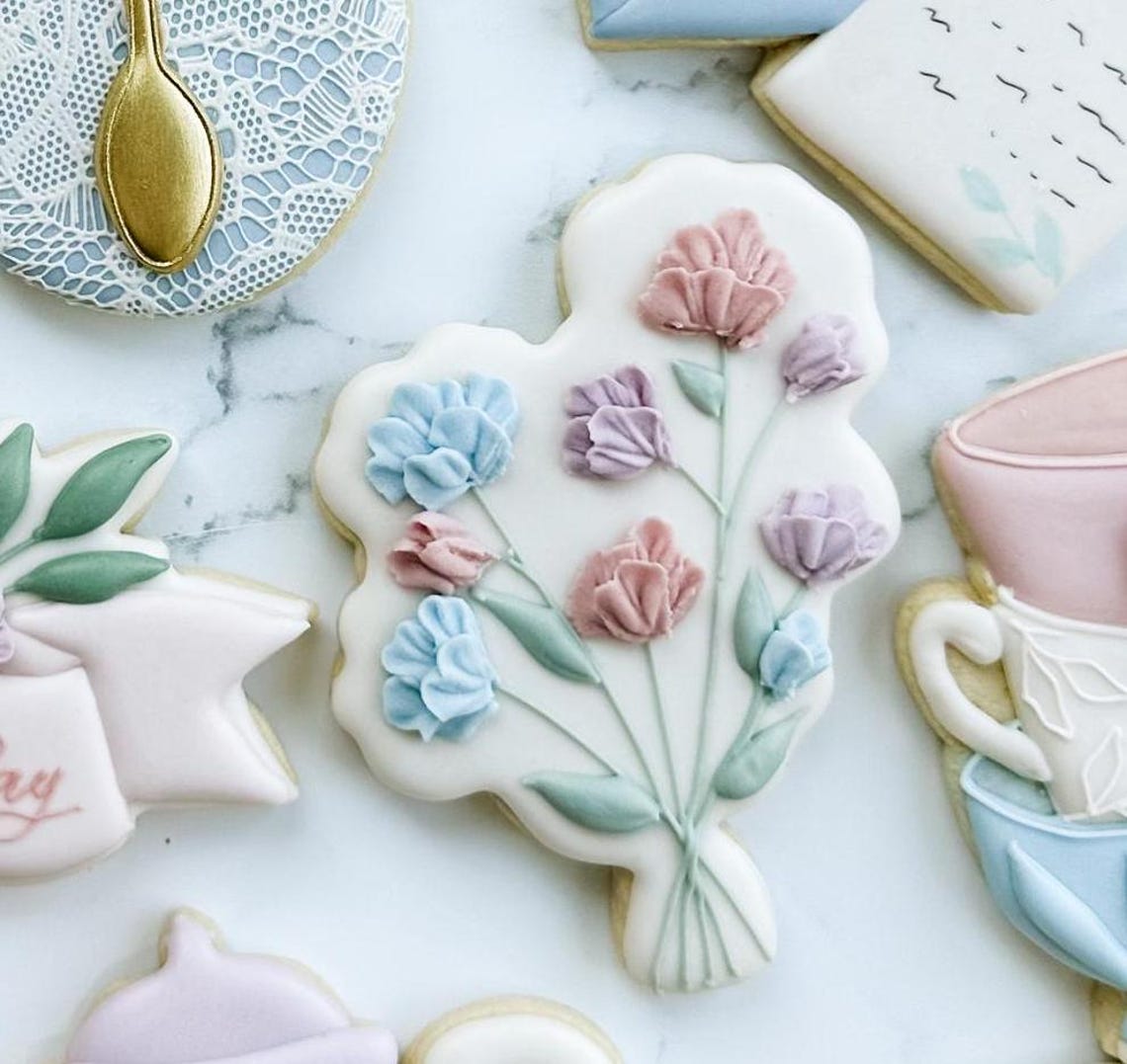 Ruffle Floral Bouquet 1 Cookie Cutter - Etsy