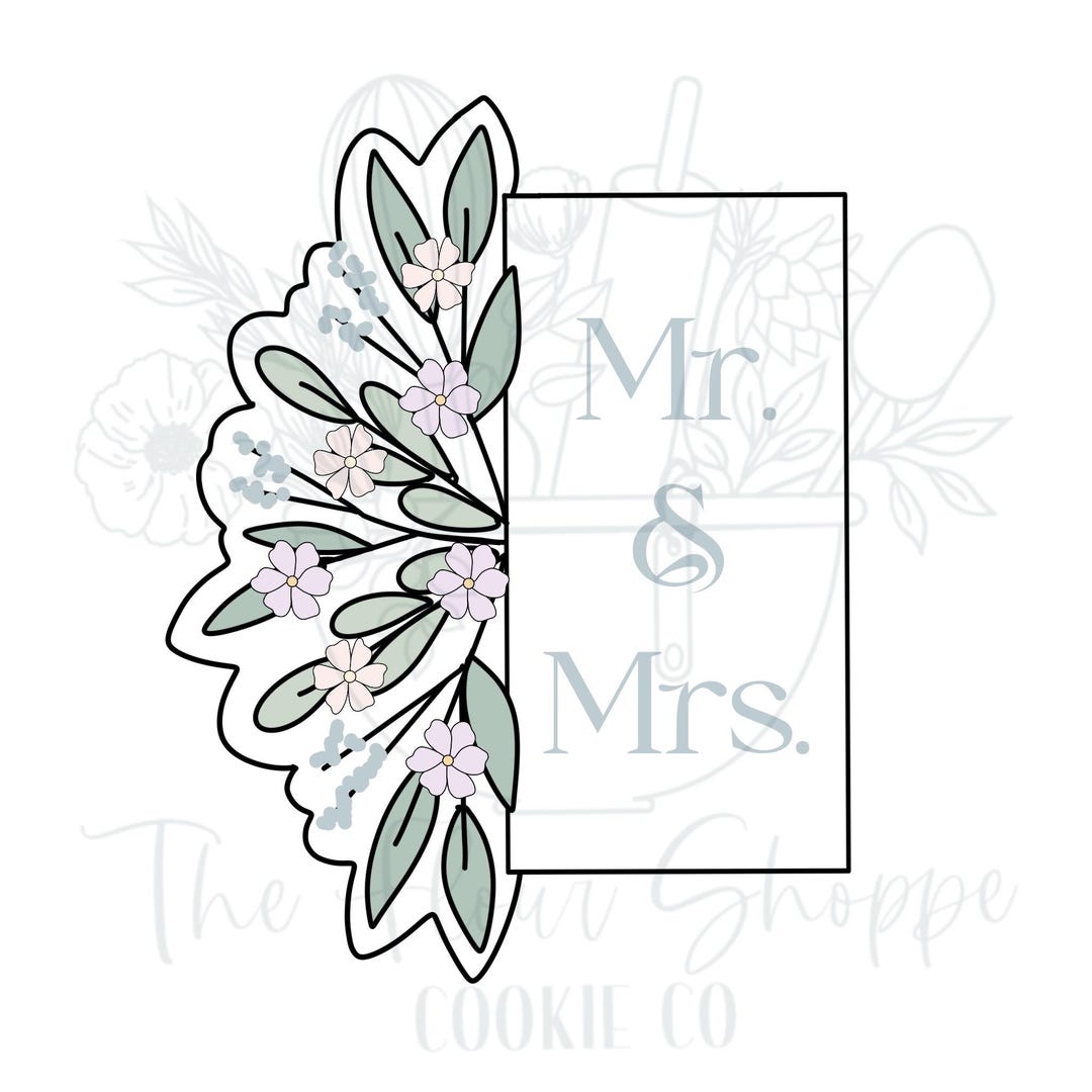 Floral and Greenery Rectangle 1 Plaque Cookie Cutter - Etsy