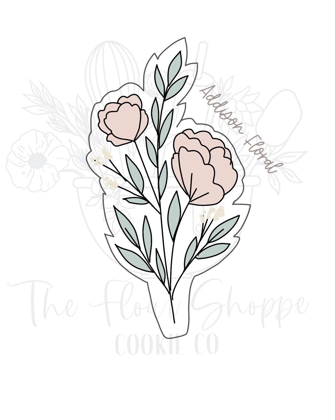 Addison Floral and Leaf Plaque Cookie Cutter - Etsy