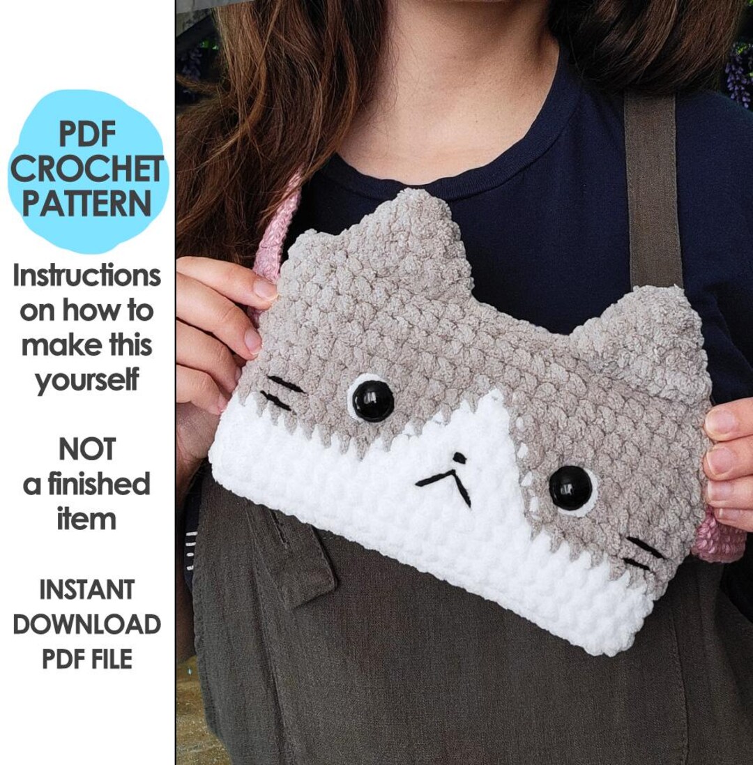 Cat Plushie Belt Bag Crochet Pattern, Kitty, Amigurumi, Handbag Purse ...