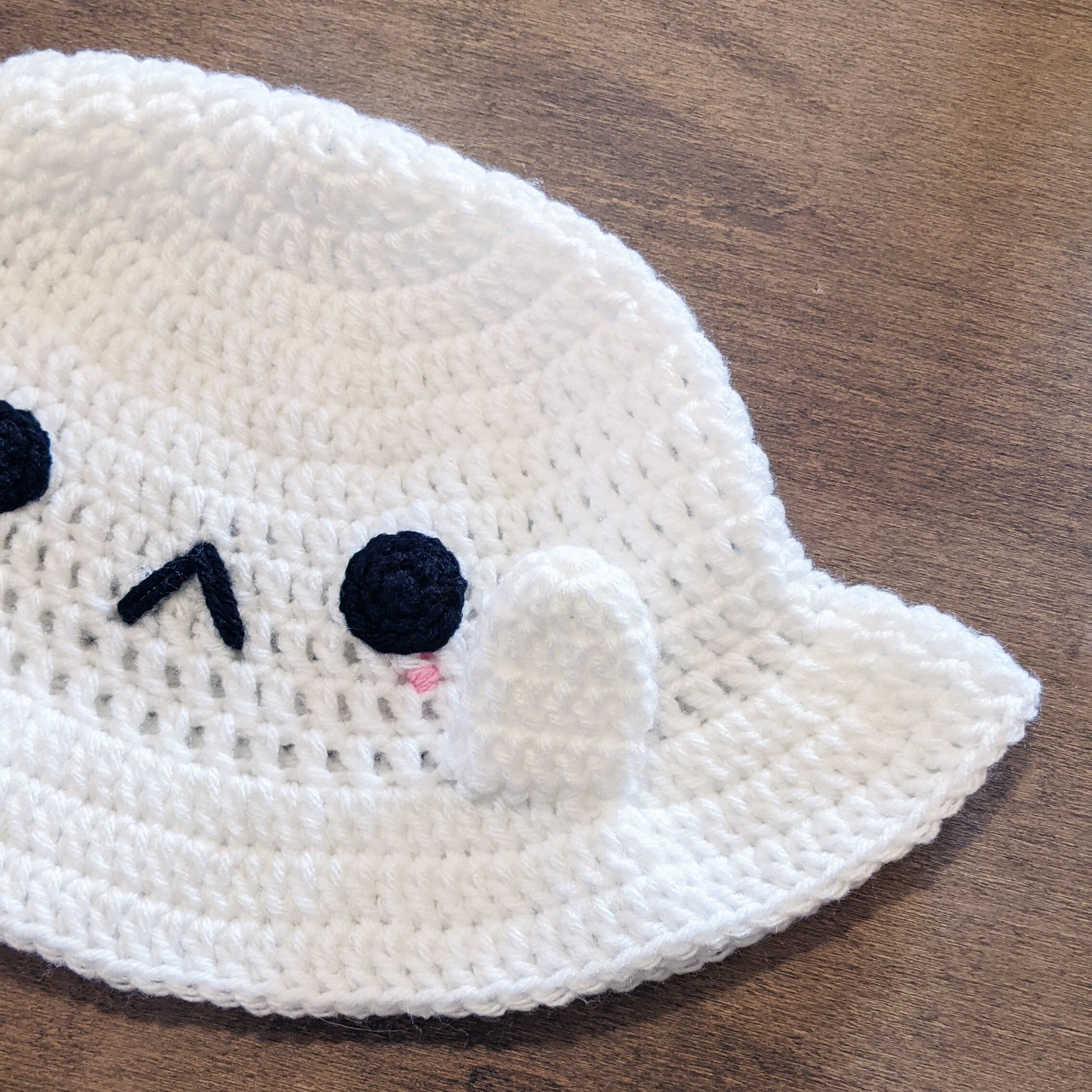 Shy Ghost Bucket Hat Crochet Pattern, Crochet Hat Pattern, Kawaii Ghost ...