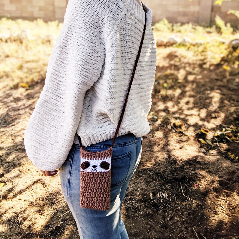 Sloth Phone Pouch Crochet Pattern Phone Holder Bag Sloth - Etsy UK