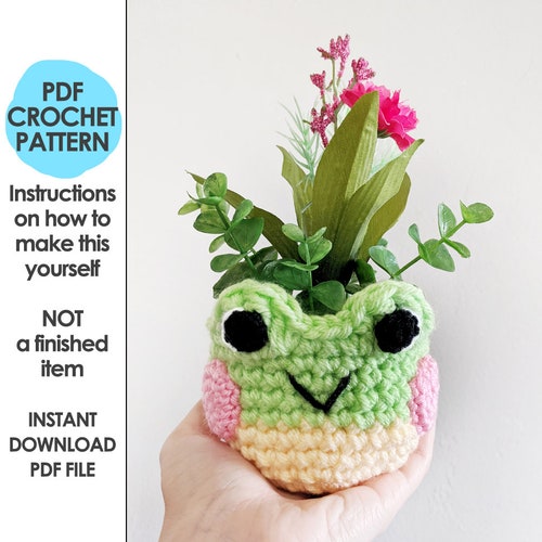 Froggy Mini Planter Crochet Pattern Crochet Planter Frog - Etsy