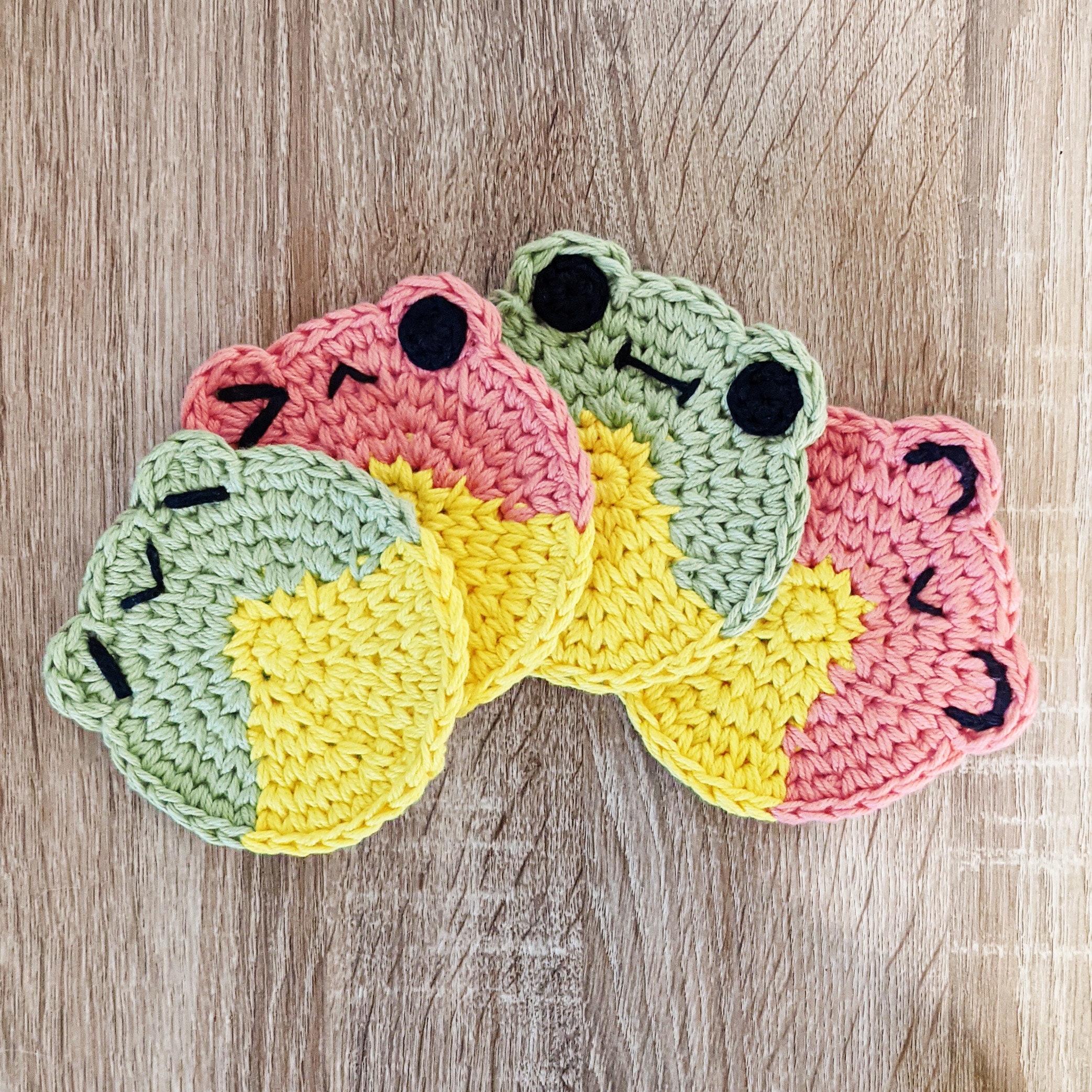 Froggy Coasters Crochet Pattern Crochet Frog Mug Rug Kawaii - Etsy