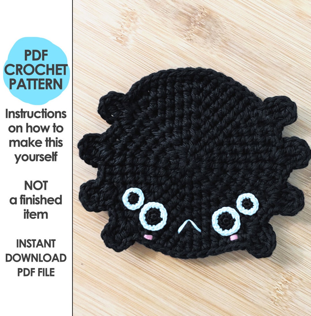 Chonky Spider Coaster Crochet Pattern, Crochet Spider Mug Rug, Kawaii ...