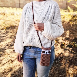 Sloth Phone Pouch Crochet Pattern, Phone Holder, Bag, Sloth Phone Purse ...