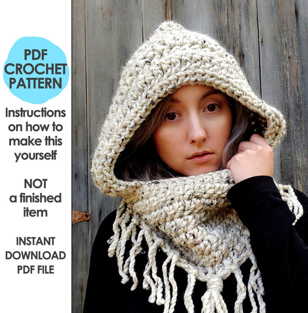 Crochet Pattern, Cowl Pattern, Chunky Hooded Cowl, Hooded Cowl, Fantasy ...