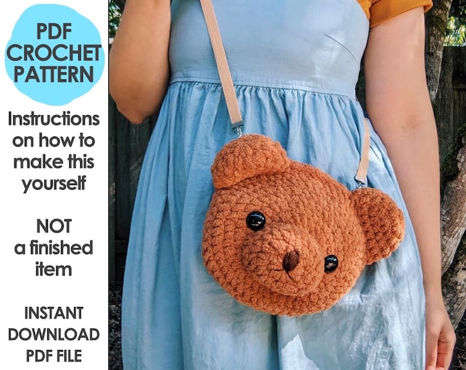 Crochet Teddy Bear Drawstring Bag - PDF Pattern - Jayda Institches ...