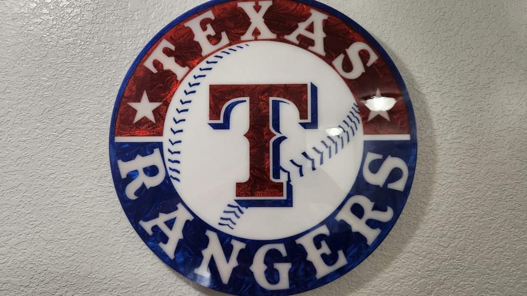 Texas Rangers Wood Epoxy Wall Art - Etsy