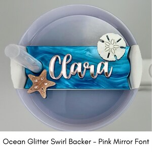 Stanley Name Tag, Starfish Sand Dollar Topper, Personalized Tumbler Lid ...