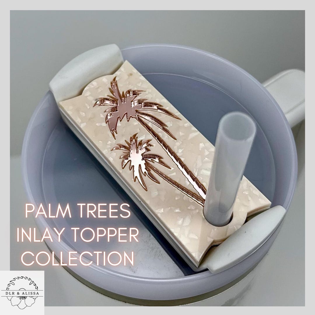 Palm Trees Stanley Tumbler Topper: Personalized Name Plate, Summer ...