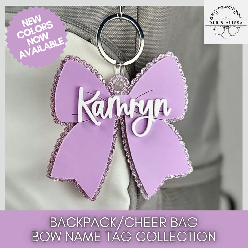 Cheer Bow Backpack Tag - Etsy