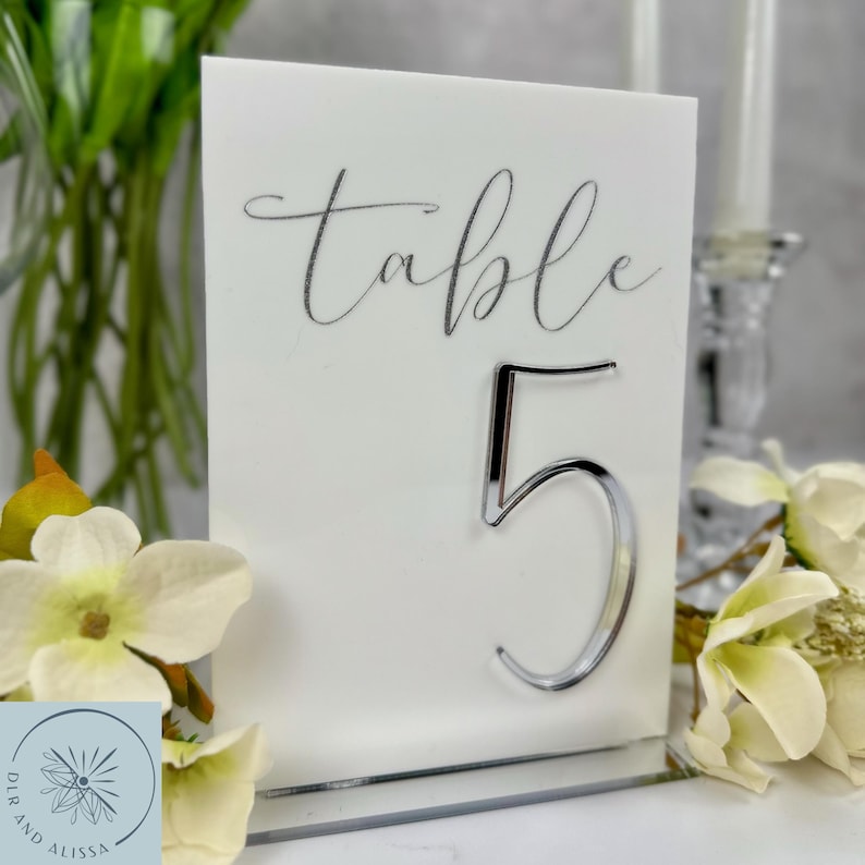 Wedding Table Numbers, Acrylic 3D Gold Mirror Signs, Wedding Decor ...