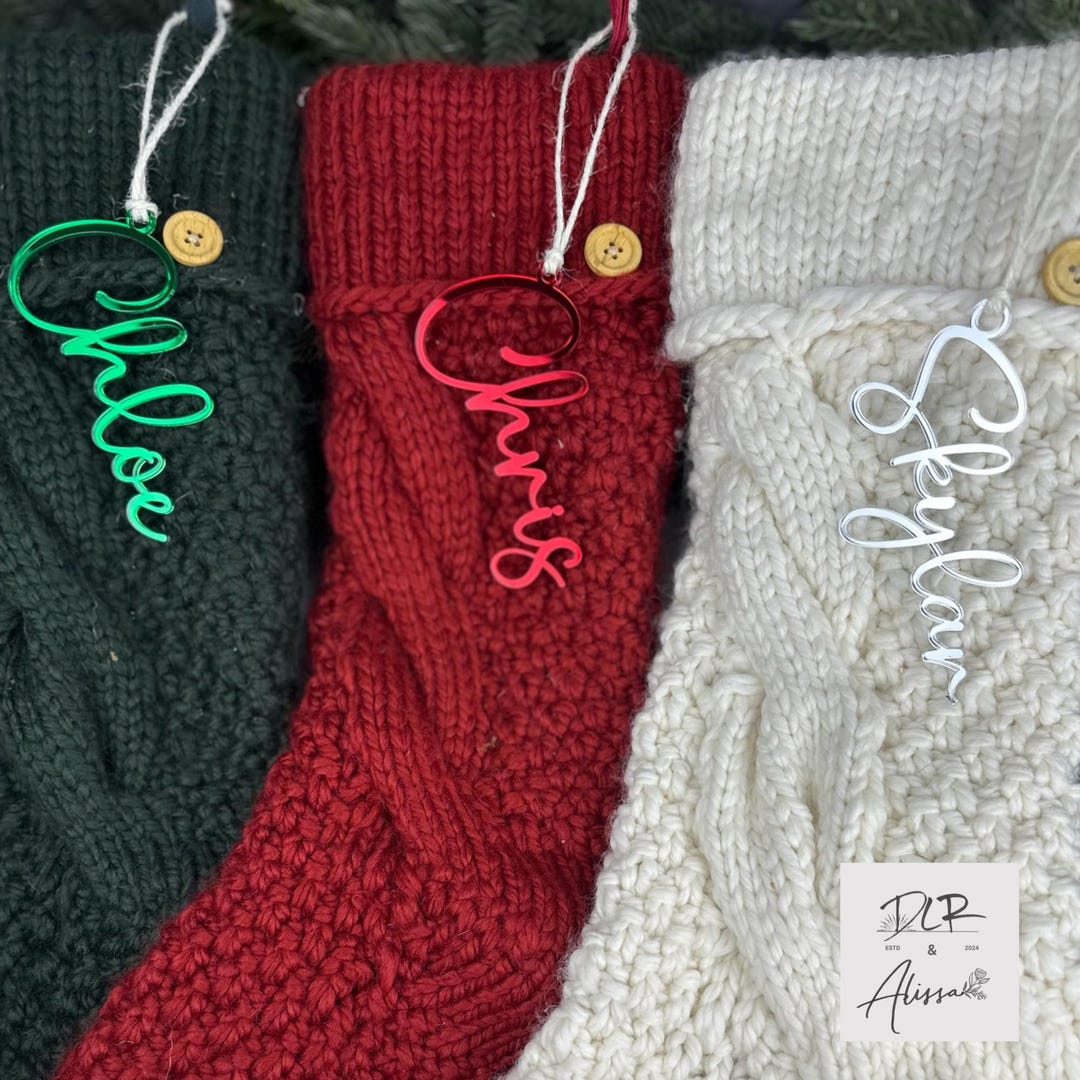 Personalized Stocking Name Tags, Names for Stocking, Acrylic Names ...