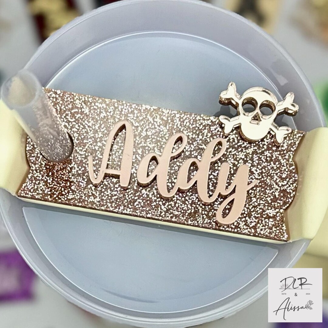 Personalized Stanley Topper Skull, Custom Tumbler Name Tag, 40 Oz ...