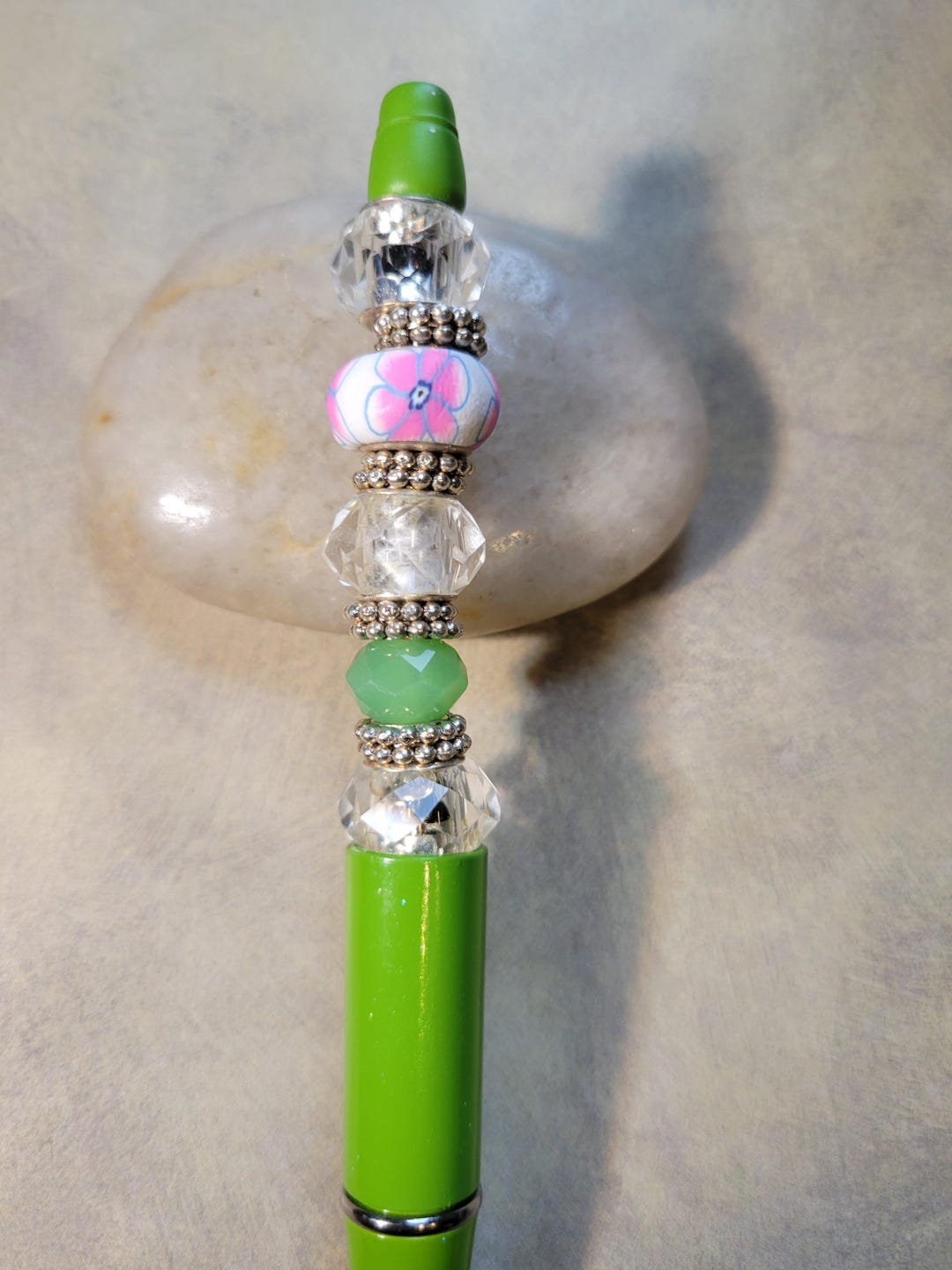 Beaded Ink Pen – Green, Floral Pattern | Teacher Gift -radiant Rose - Etsy