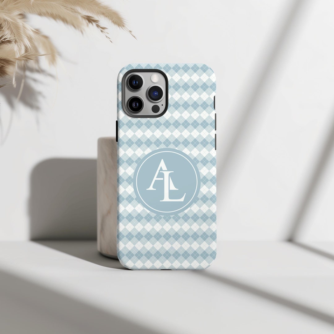 ARGYLE PATTERN With Custom Monogram | iPhone Case for iPhone 15 14 13 ...