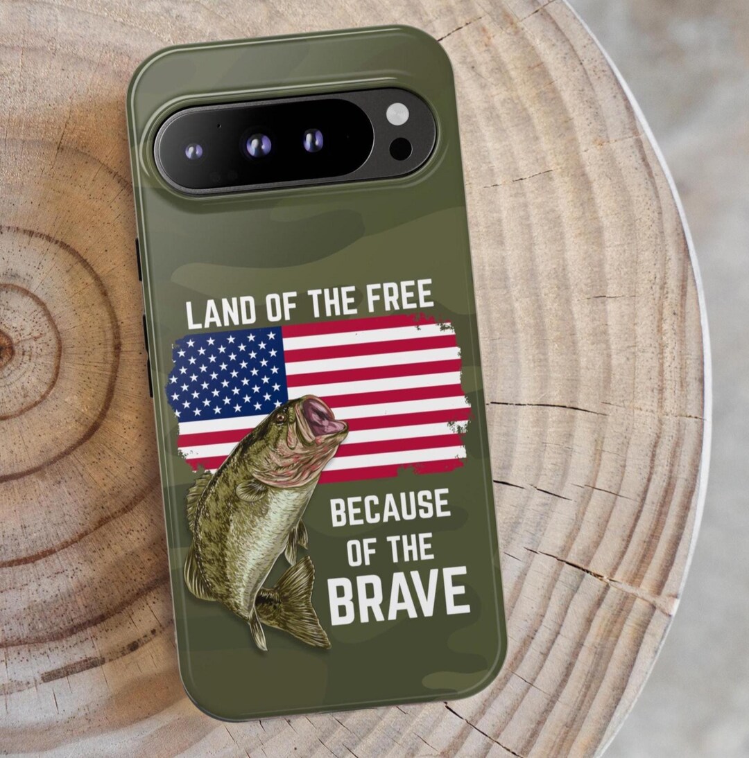 Google Pixel - Bass Fish American Flag "land of the Free" Phone Case ...