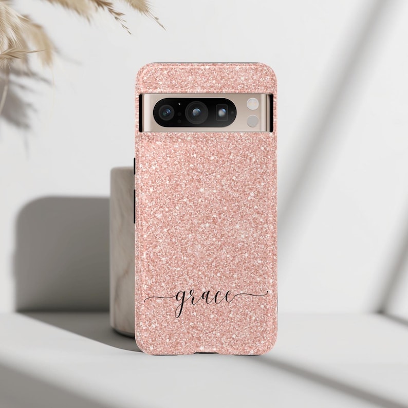 Google Pixel - Custom Pink Glitter Phone Case for Google Pixel 9 9 Pro ...