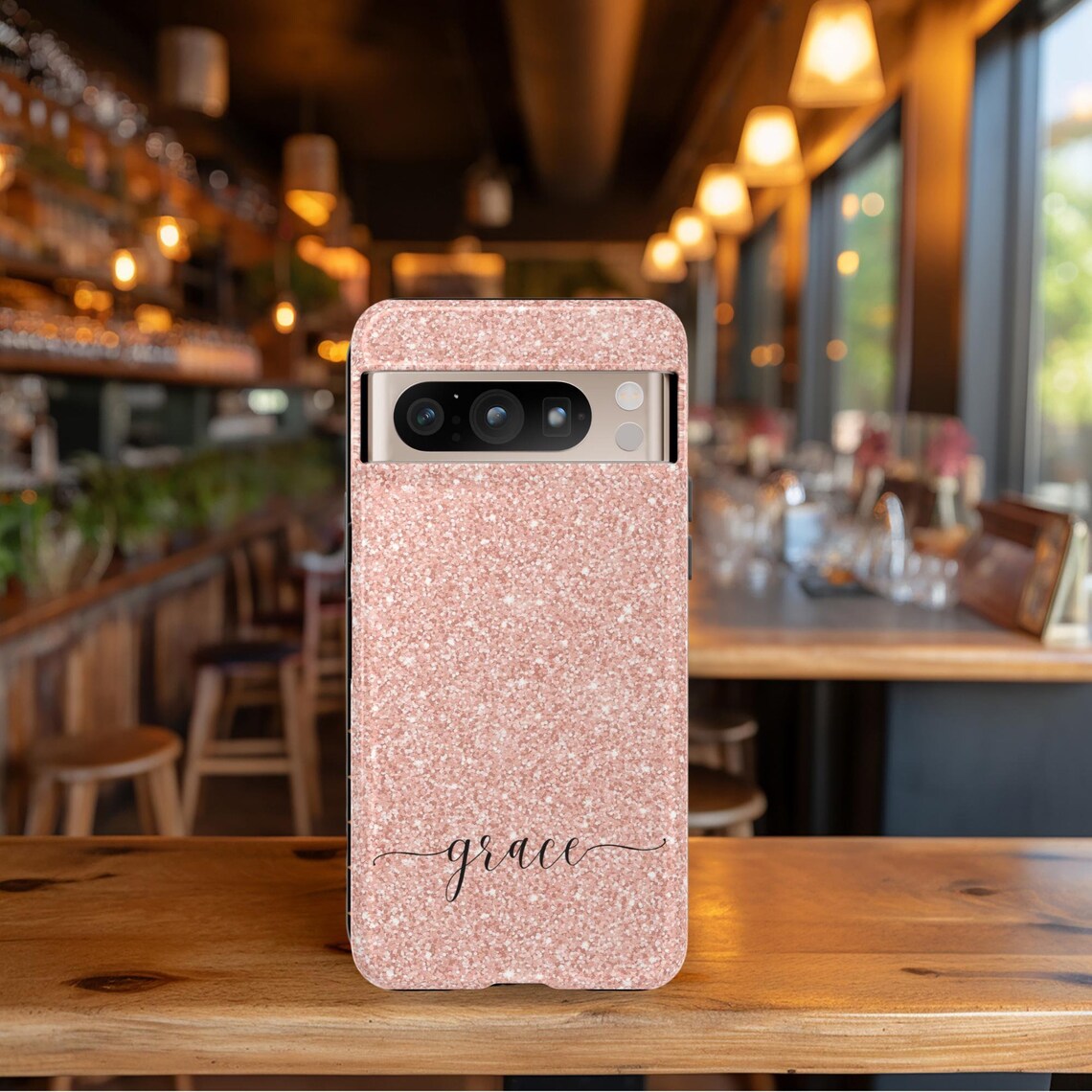Google Pixel - Custom Pink Glitter Phone Case for Google Pixel 9 9 Pro ...