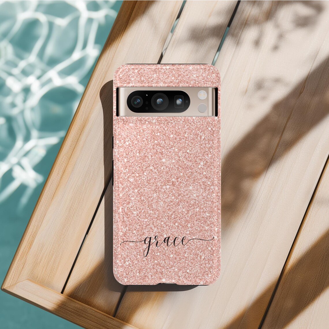 Google Pixel - Custom Pink Glitter Phone Case for Google Pixel 9 9 Pro ...