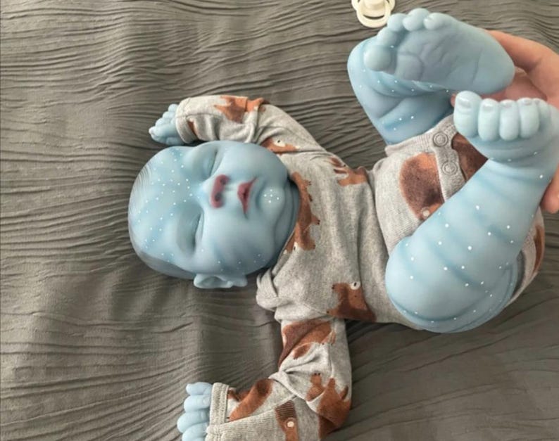 Unassembled Reborn Kit Painted Alien Chunky Cute Baby Boy Sleeping Doll ...