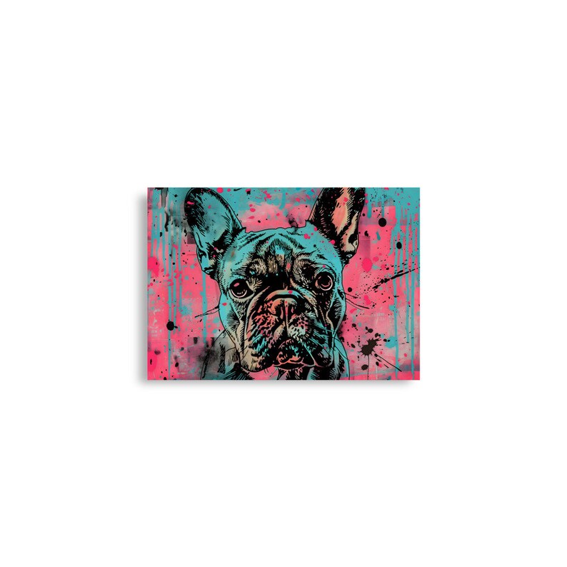 Vibrant Graffiti Style French Bulldog Art Poster Modern Pop Art Dog ...