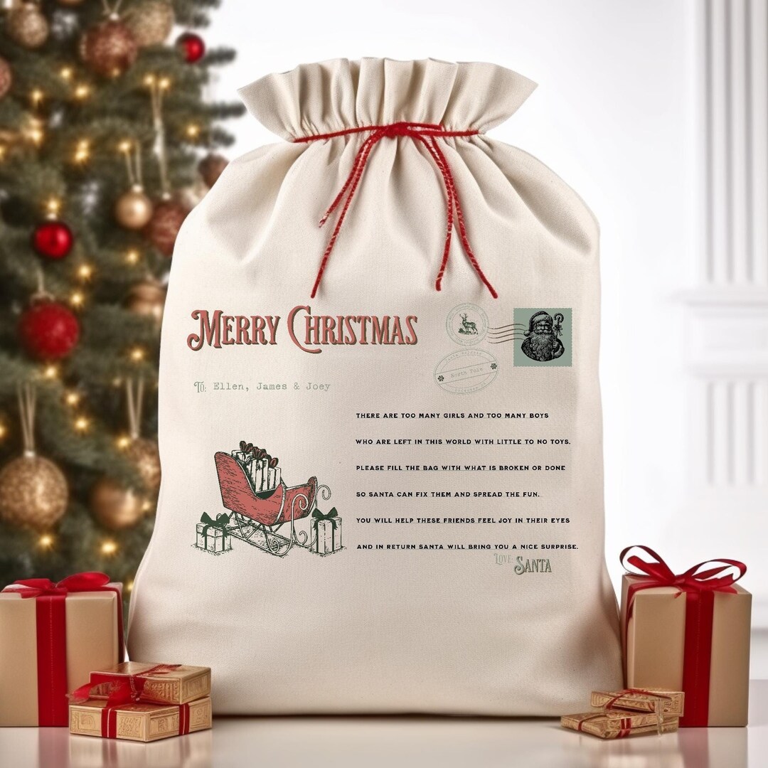 Personalized Toy Give Back to Santa Toy Donation Sack to Santa ...
