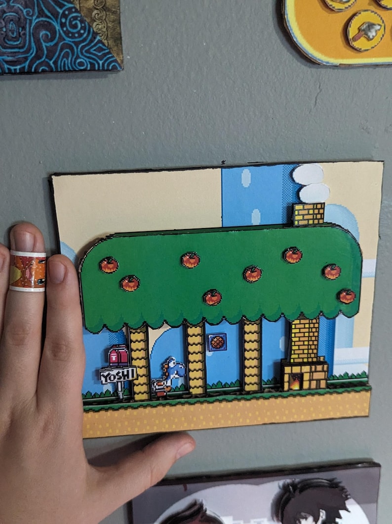 Super Mario World Yoshi House Shadowbox / 3D Art - Etsy