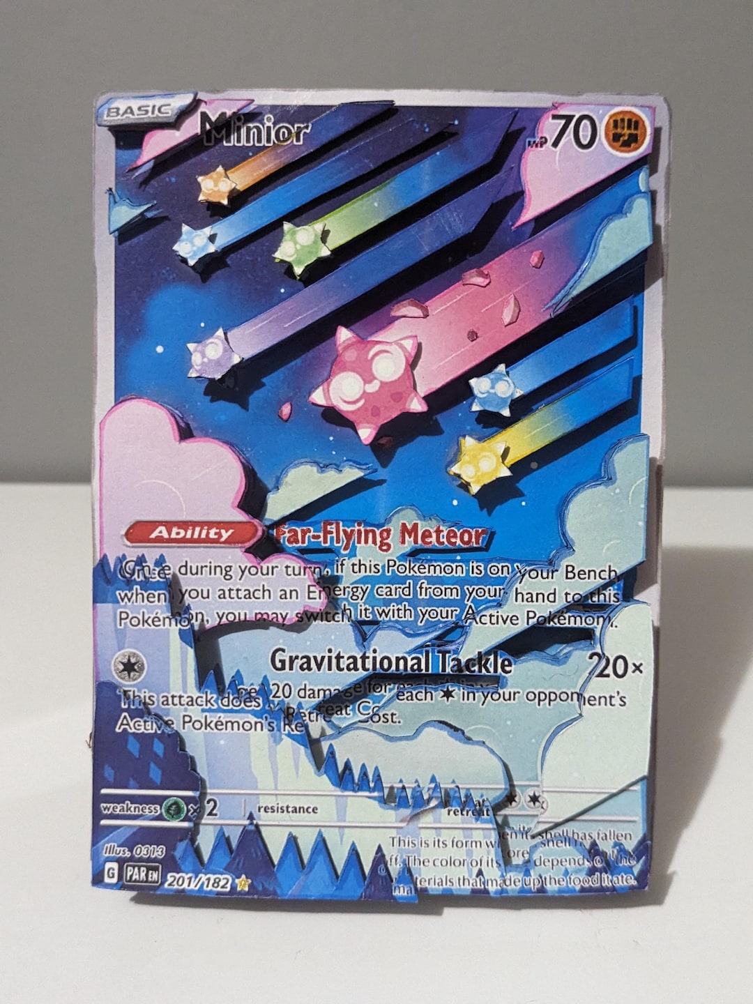 Pokemon Full Art Minior Paradox Rift 3D Art Shadow Box - Etsy